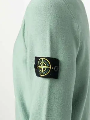 Stone Island Compass-patch Crew-neck Sweater - Green
