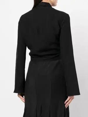 Voz V-neck Wrap Blouse - Black