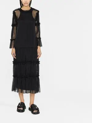 MAISON MARGIELA Sheer Ruffle-trim Blouse