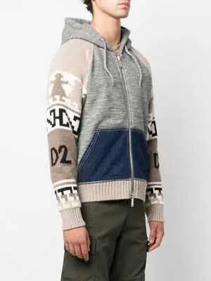 Dsquared2 Intarsia-knit Zip-up Hoodie