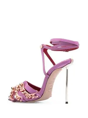 HARDOT Chain-detail Heeled Sandals - Purple
