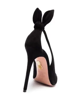 AQUAZZURA 105mm Bow Tie Pumps - Black