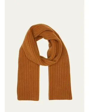 Portolano Ribbed Cashmere Scarf - Brown