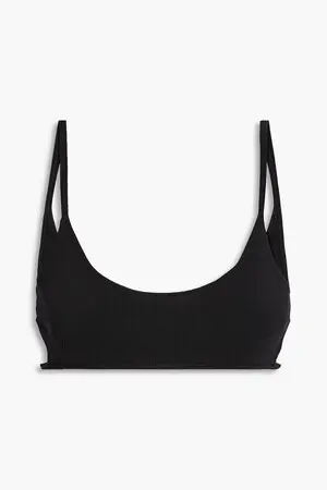 DION LEE Cutout Stretchknit Bra Top - Black