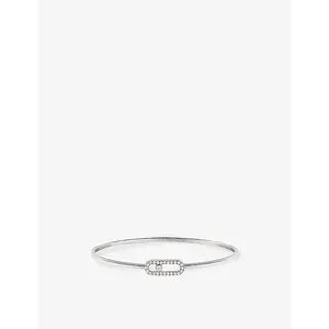 Messika Move Uno Flex Diamond Bangle Bracelet - White Gold