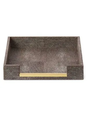 Aerin Shagreen Paper Tray - Chocolate