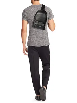 Balenciaga Grained Leather Sling Backpack