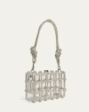 Cult Gaia Bess Caged Embellished Box Shoulder Bag