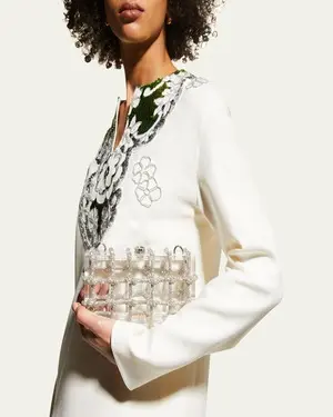 Cult Gaia Bess Caged Embellished Box Shoulder Bag