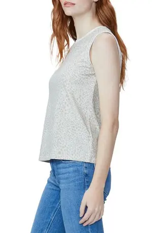 Paige Ryo Animal Print Stretch Cotton Tank Top