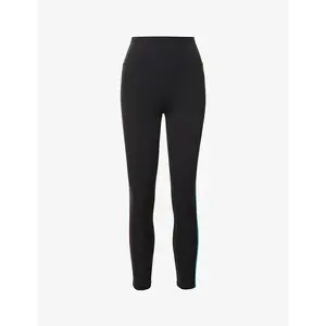 Splits59 Amber Airweight Contrast-seam High-rise Stretch-woven Leggings Black Mandarin