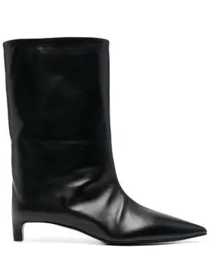 JIL SANDER Pointed-toe Leather Boots - Black