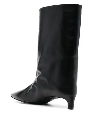 JIL SANDER Pointed-toe Leather Boots - Black