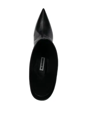 JIL SANDER Pointed-toe Leather Boots - Black