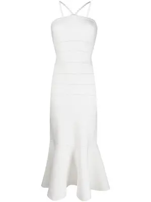 Victoria Beckham Cut-out Detail Peplum Dress - White