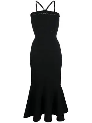 Victoria Beckham Cut-out Detail Peplum Dress - Black