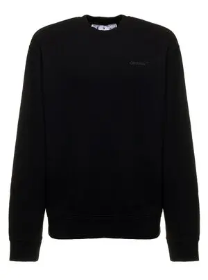 Off-White Cotton Sweatshirt With Diag Print