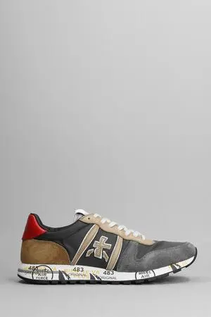 Premiata Eric Sneakers In Grey Suede And Fabric Grey