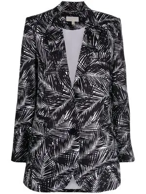 Michael Kors Palm-print Blazer - Black