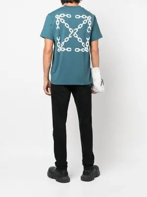 Off-White Chain-link Arrows-print T-shirt - Blue