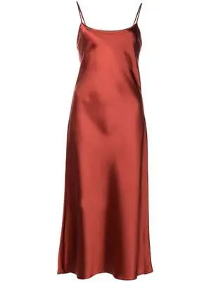 Voz Sleeveless Silk Midi Dress - Orange