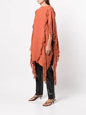 Voz Fringe-detail Long Top - Orange