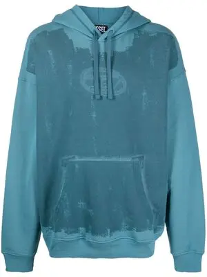 DIESEL® Logo-print Pullover Hoodie - Blue