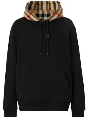 Burberry Check Hood Cotton Hoodie