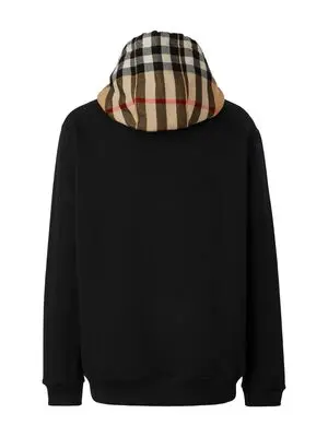 Burberry Check Hood Cotton Hoodie
