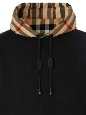 Burberry Check Hood Cotton Hoodie
