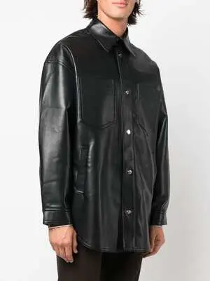 Nanushka Martin Leather Overshirt