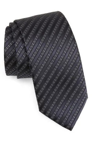 Zegna Cento Fili Silk Jacquard Tie Navy