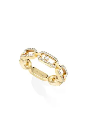 Messika Move Uno Diamond Link Ring - Yellow Gold