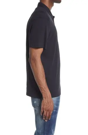 John Varvatos Victor Solid Slub Cotton Polo - Black
