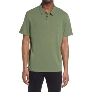 John Varvatos Victor Solid Slub Cotton Polo Lt Olive