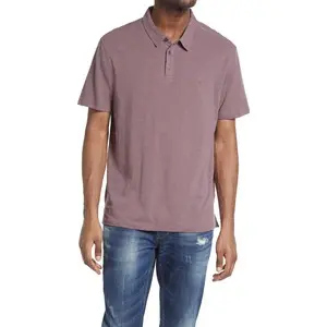 John Varvatos Victor Solid Slub Cotton Polo Purple Hale