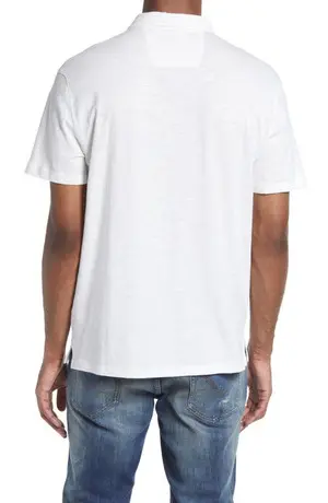 John Varvatos Victor Solid Slub Cotton Polo - Salt