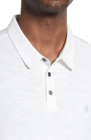 John Varvatos Victor Solid Slub Cotton Polo - Salt