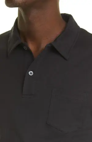 Sunspel Riviera Cotton Polo - Black