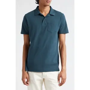 Sunspel Riviera Cotton Polo Peacock