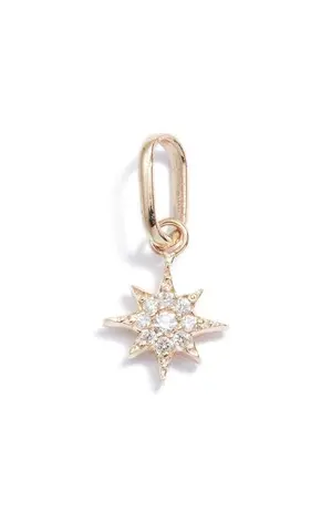 Anzie North Star Diamond Pendant Charm - Gold/diamond