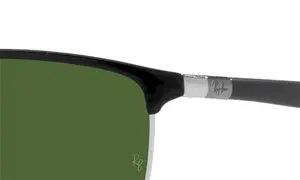 Ray-ban 57mm Polarized Square Sunglasses - Silver Black