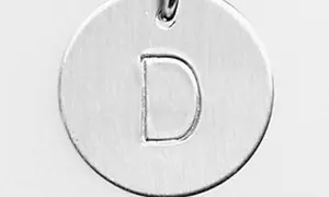 NASHELLE Sterling Silver Initial Disc Pendant Necklace - Sterling Silver D