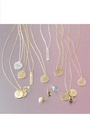NASHELLE Sterling Silver Initial Disc Pendant Necklace - Sterling Silver D