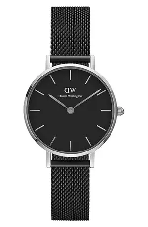 DANIEL WELLINGTON Daniel Wellington Classic Petite Mesh Strap Watch Black / Silver