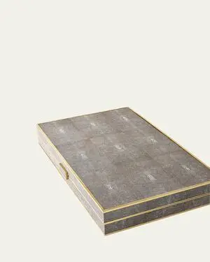 Aerin Faux Shagreen Backgammon Set