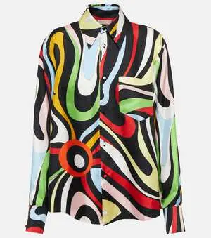 Emilio Pucci Marmo Silk Satin Shirt