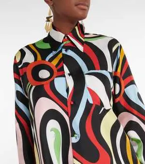 Emilio Pucci Marmo Silk Satin Shirt