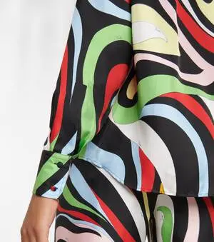 Emilio Pucci Marmo Silk Satin Shirt