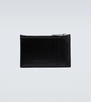 Bottega Veneta Intreccio Leather Card Case - Black